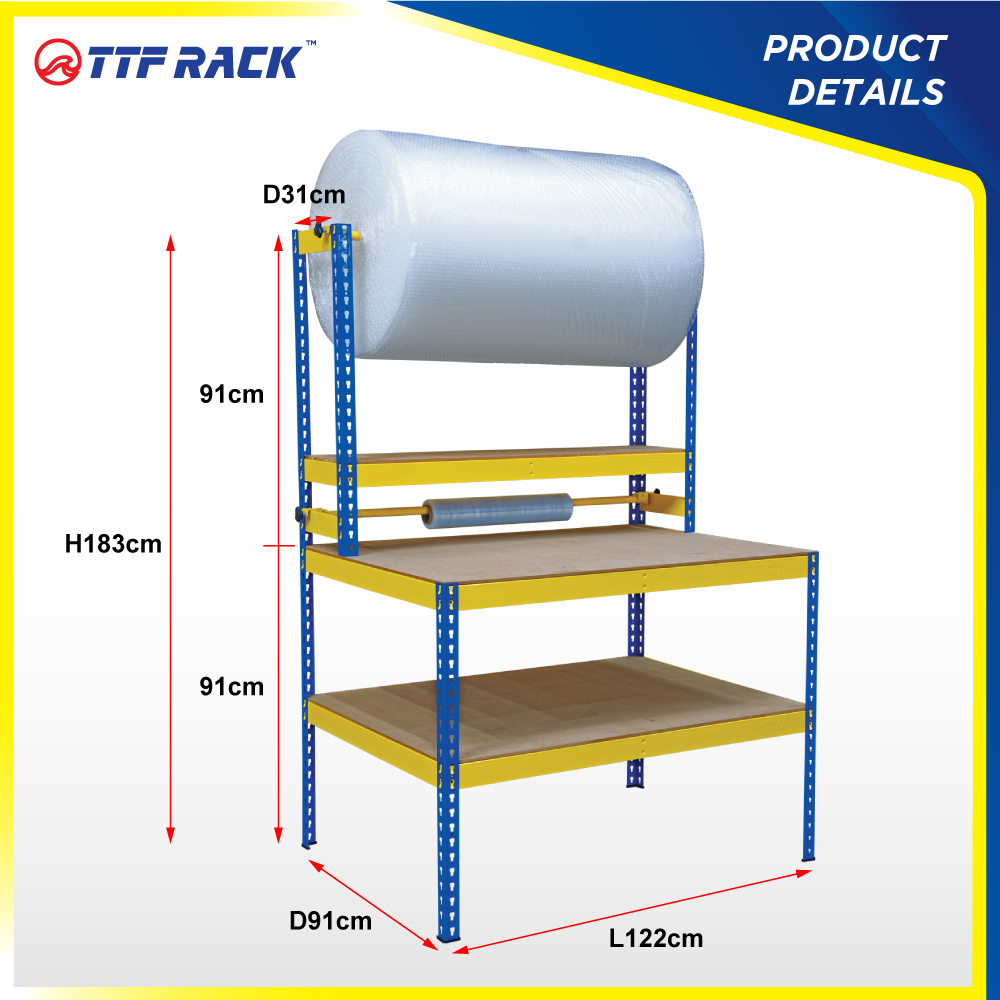 TTF Rack™️ BOLTLESS RACK PACKING TABLE/ Heavy Duty Packaging Table ...