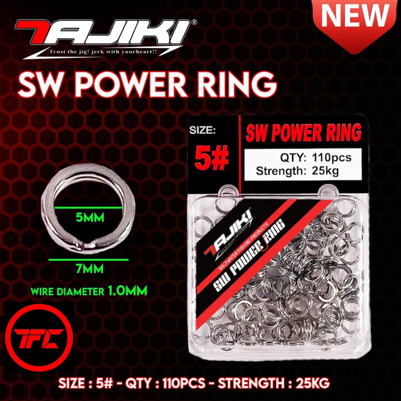 TAJIKI SW Power Ring Value Pack Split Ring Stainless Steel Saltwater Class Jigging Casting Heavy ...