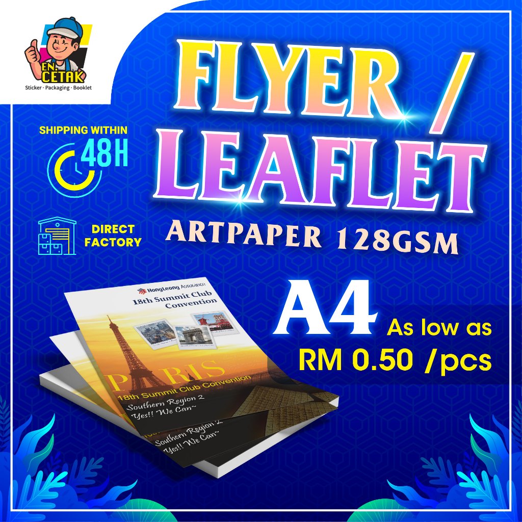FLYERS BROCHURE LEAFLET PHOTOSTAT PRINTING FOLDING ⚫ A4 PERCETAKAN ...