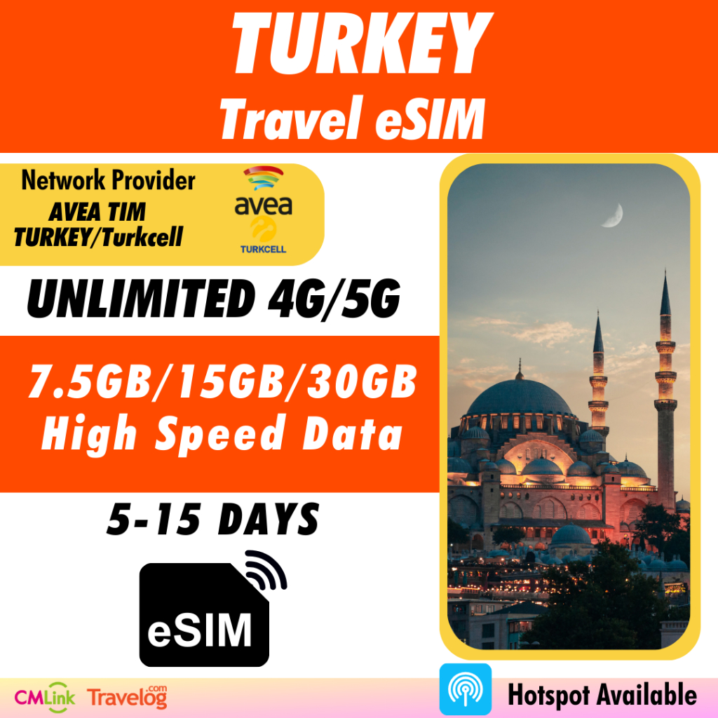 [Turkey Physical SIM] [5-15 Days] 4G High Speed Unlimited Data Travel ...