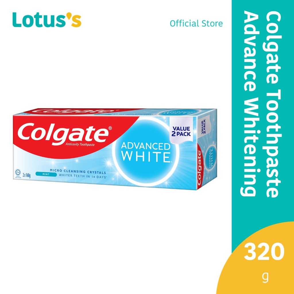 Colgate Advanced White Anticavity Toothpaste 2 x 160g | Shopee Malaysia
