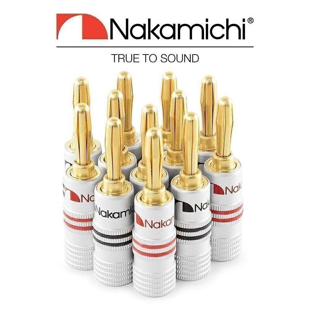 [2-16 Pcs Pack] Nakamichi 24k Gold Plated Copper Banana Plug 12 - 18 AWG Gauge Size 4mm For ...