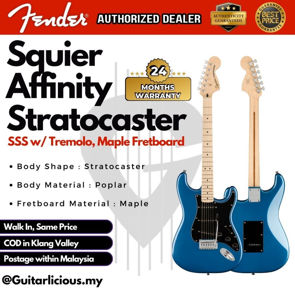 SQUIER Fender Affinity Series Stratocaster Single Coil (SSS) with ...