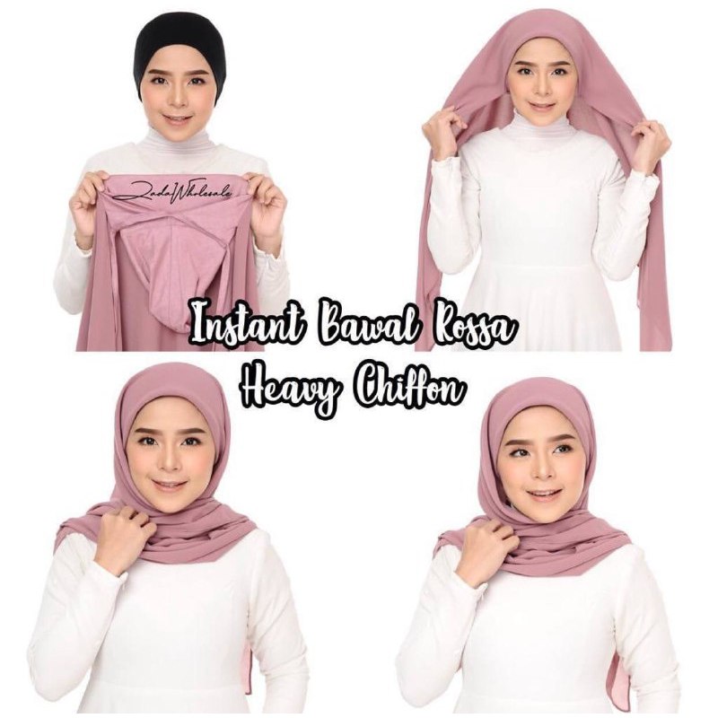 Instant Bawal Rossa Bawal Segi Tiga with Inner (Heavy Chiffon) | Shopee ...