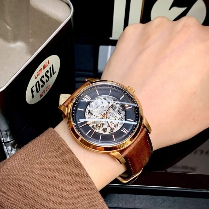 Fossil Neutra Automatic Brown Leather Watch ME3195 | Shopee Malaysia