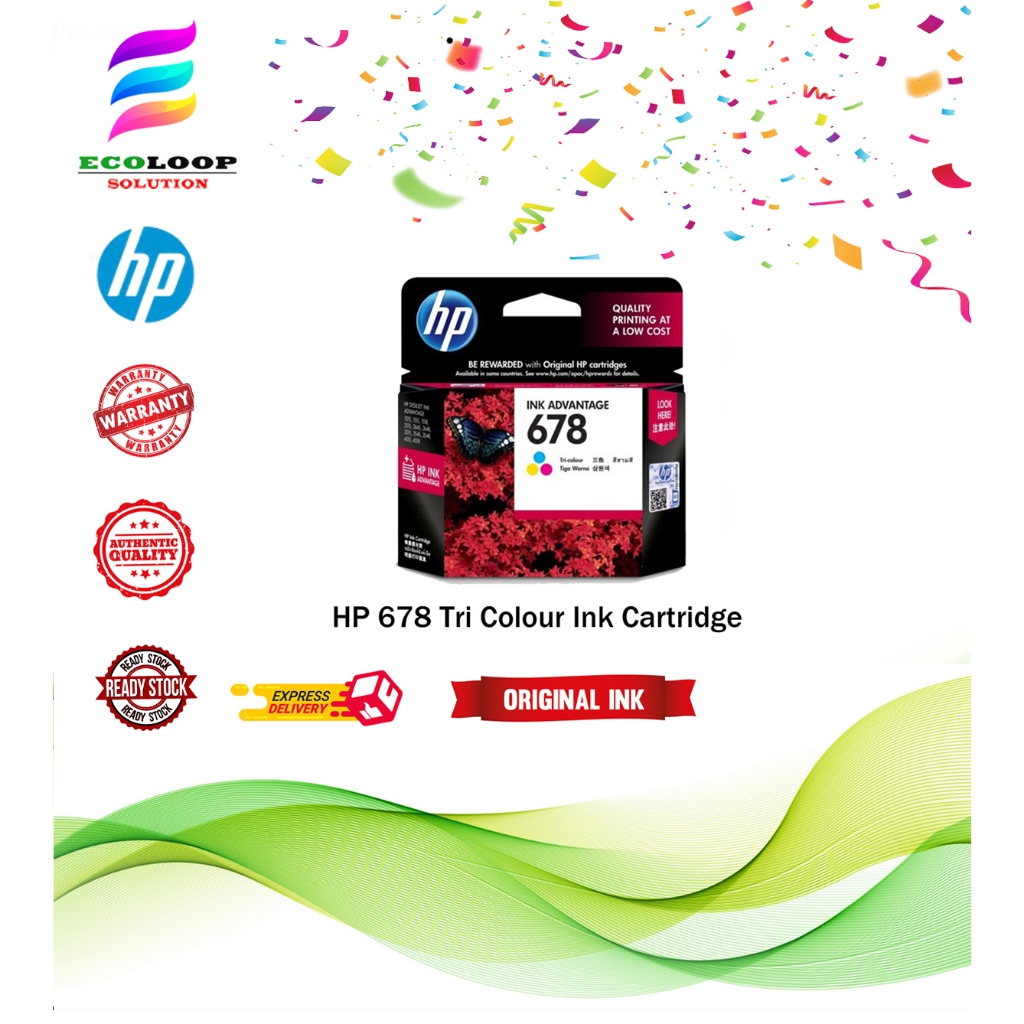 HP678 Black Ink/Tri-Color Fine Ink Cartridge (Boxless Unit) | Shopee ...