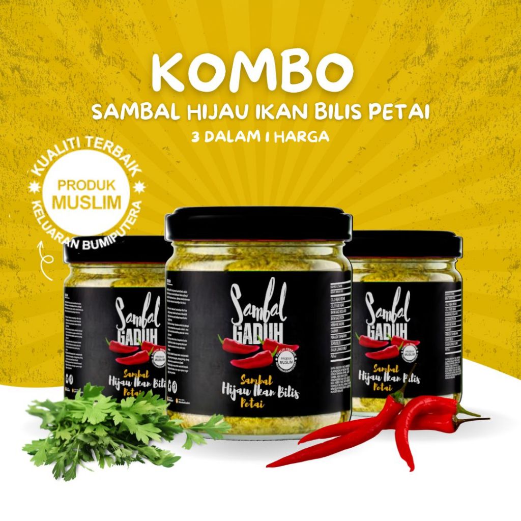 SAMBAL GADUH SET KOMBO SAMBAL HIJAU IKAN BILIS PETAI | Shopee Malaysia