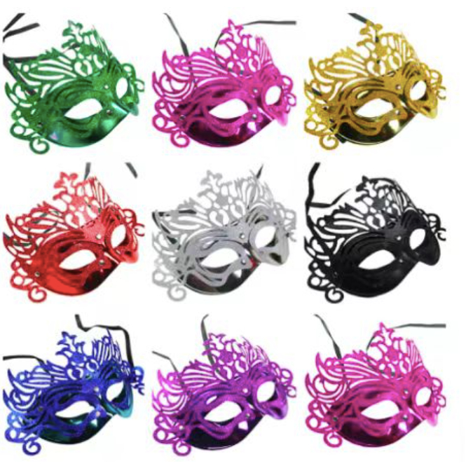 MSIA Ready Stock/ Fancy Glitter Crown Party Masks Halloween Masquerade ...