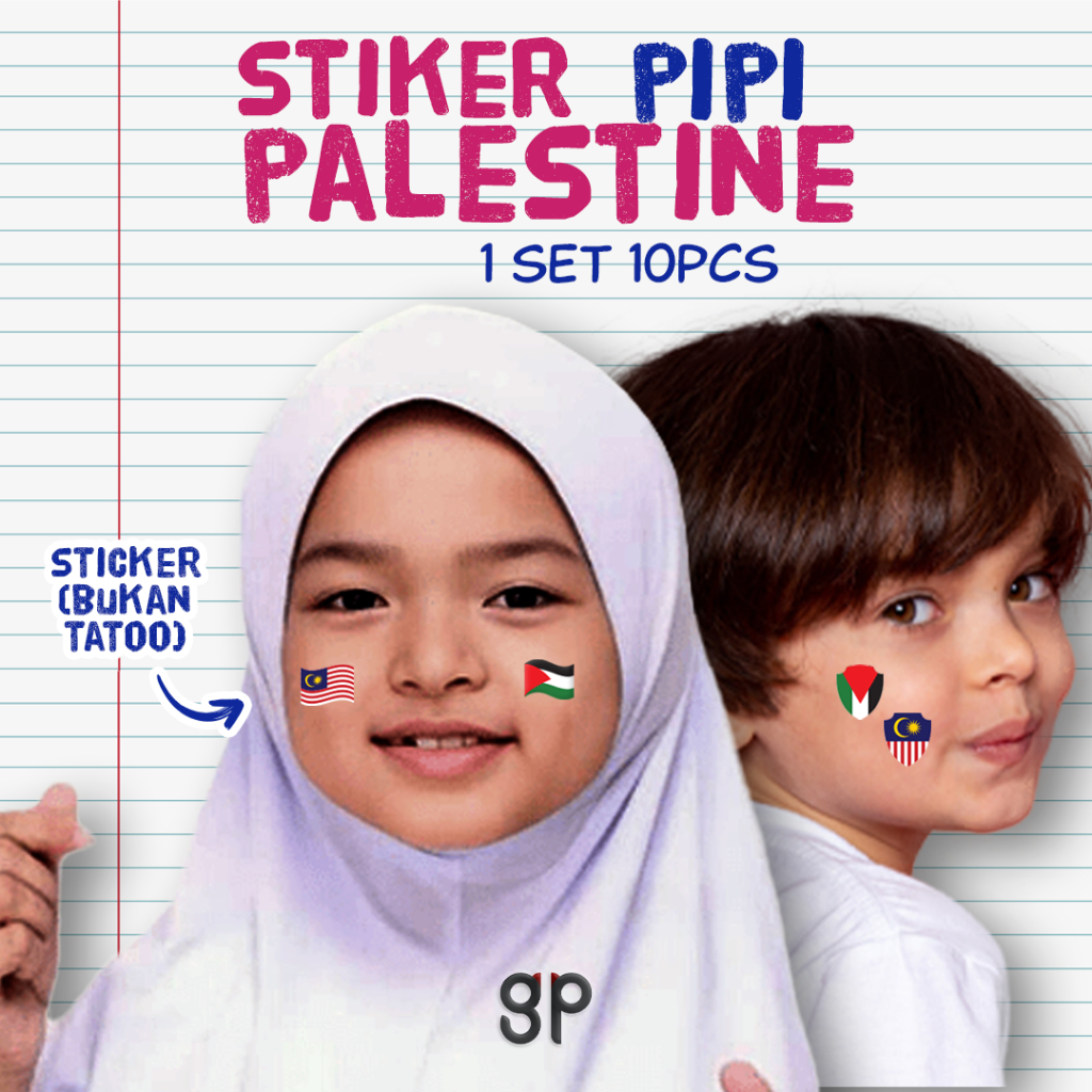 Sticker Pipi Tema PALESTINE 10pcs /Bukan Face Tatoo Tetapi Sticker ...