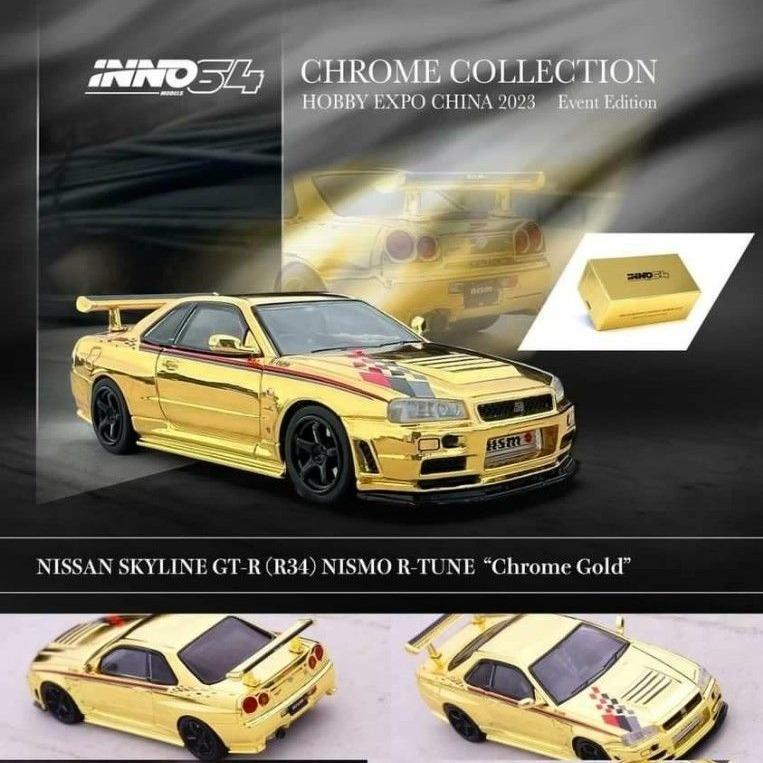 CHROME COLLECTION NISSAN SKYLINE GT R34 INNO64 1/64 SCALE | Shopee Malaysia