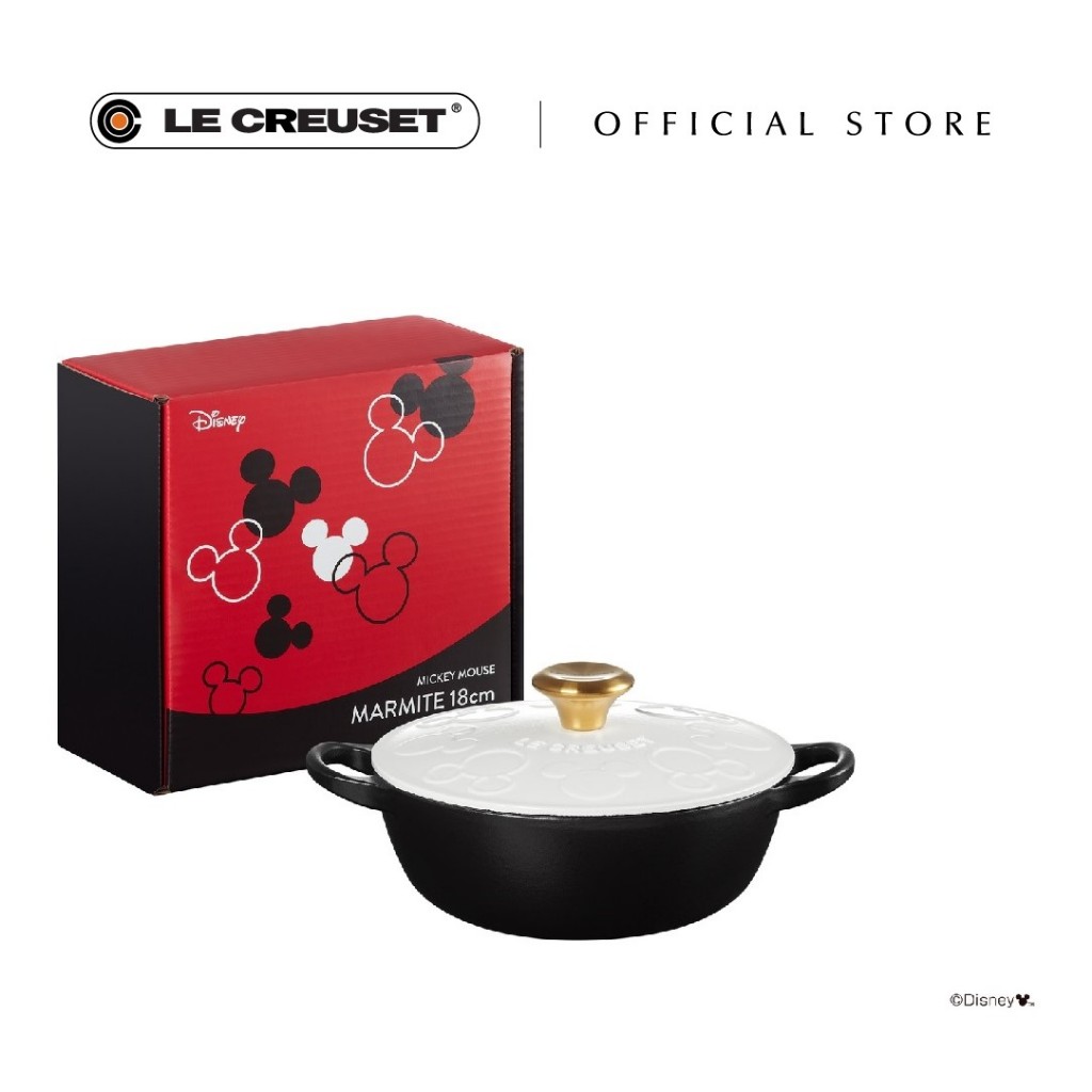 Le Creuset Mickey Mouse Marmite Stir-fry - Matte Black/Cotton (18cm ...