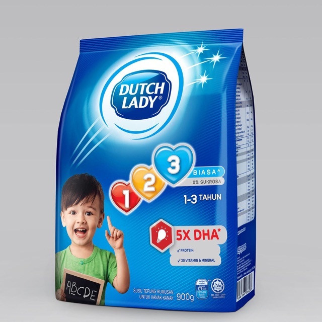 Dutch Lady 123 Plain /Honey /Chocolate Formulated Milk Powder (850g) x ...