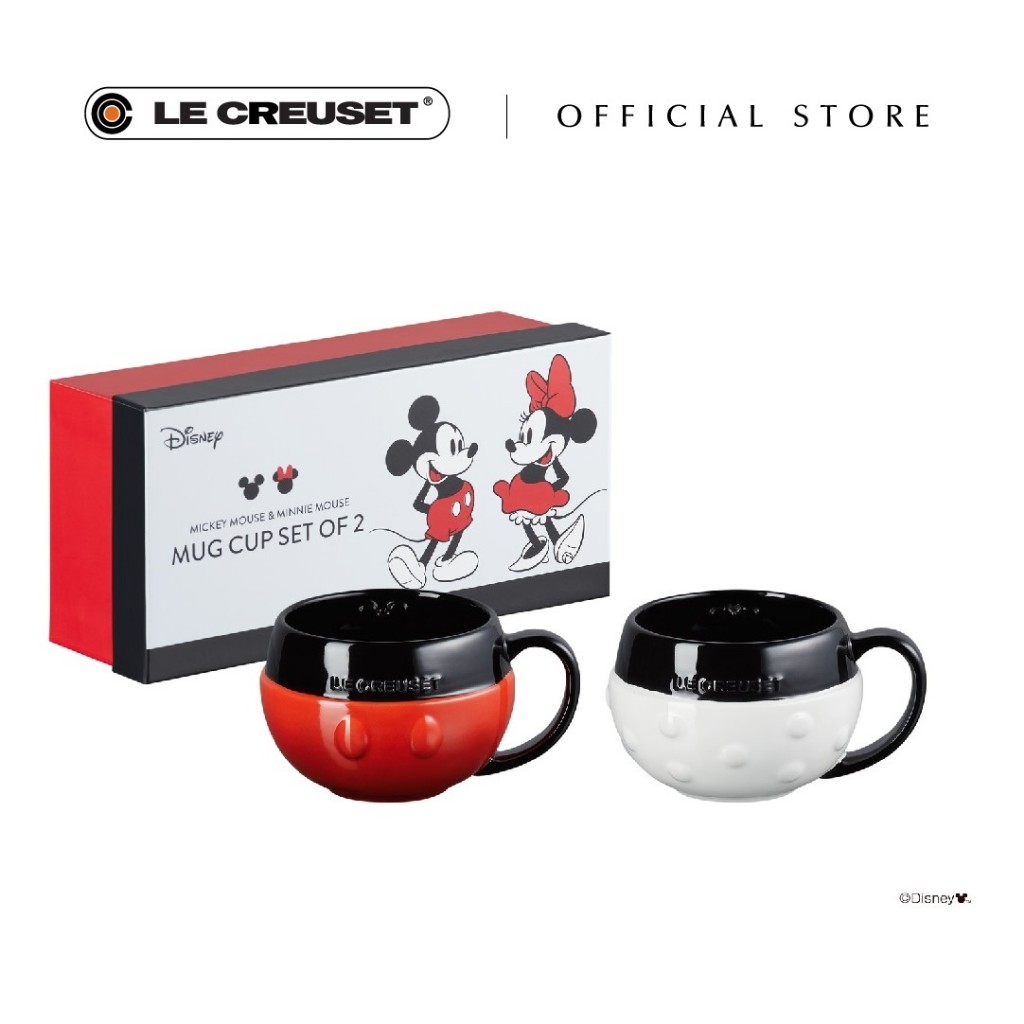 Le Creuset Stoneware Mickey Mouse & Minnie Mouse Mugs (380ml x Set of 2) | Shopee Malaysia