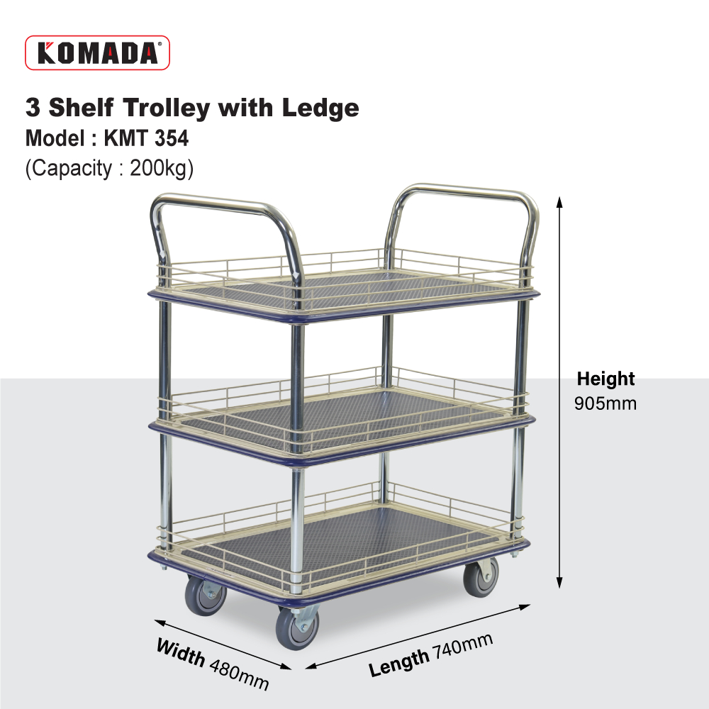 TTF Rack™ (KMT Series) KOMADA 200KG Foldable Handle Platform Trolley ...