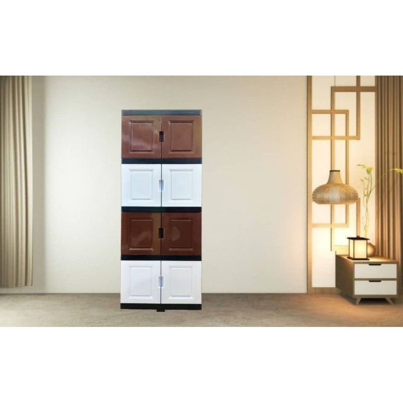 EAGLE 4 Tier DIY Plastic Cabinet Almari Baju Almari Plastik Serbaguna ...