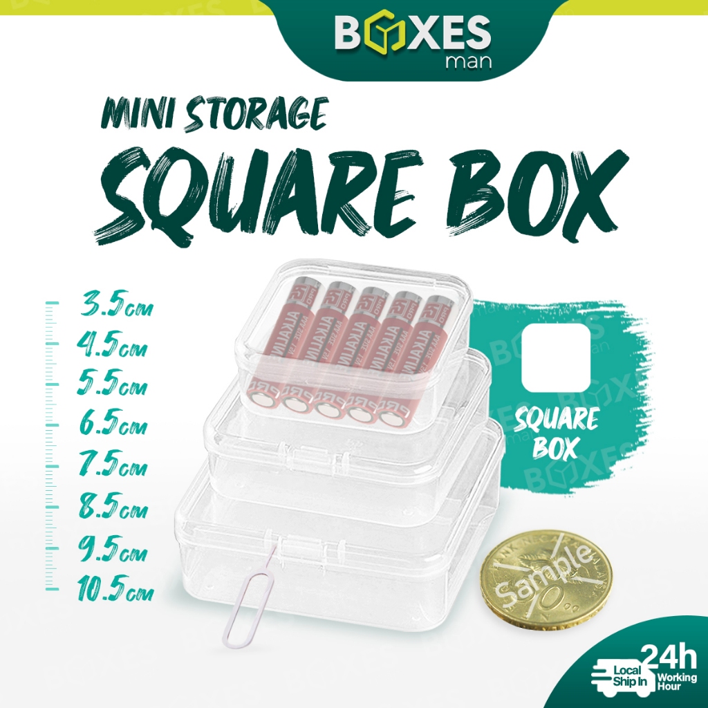 Square Mini Storage Box Transparent for Organizer Stickers, Jewelry ...