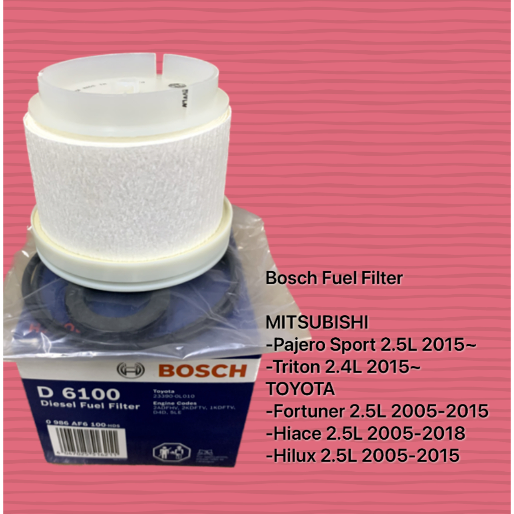 BOSCH D6100 DIESEL FUEL FILTER. TOYOTA HILUX KUN25 ,HIACE,FORTUNER ...