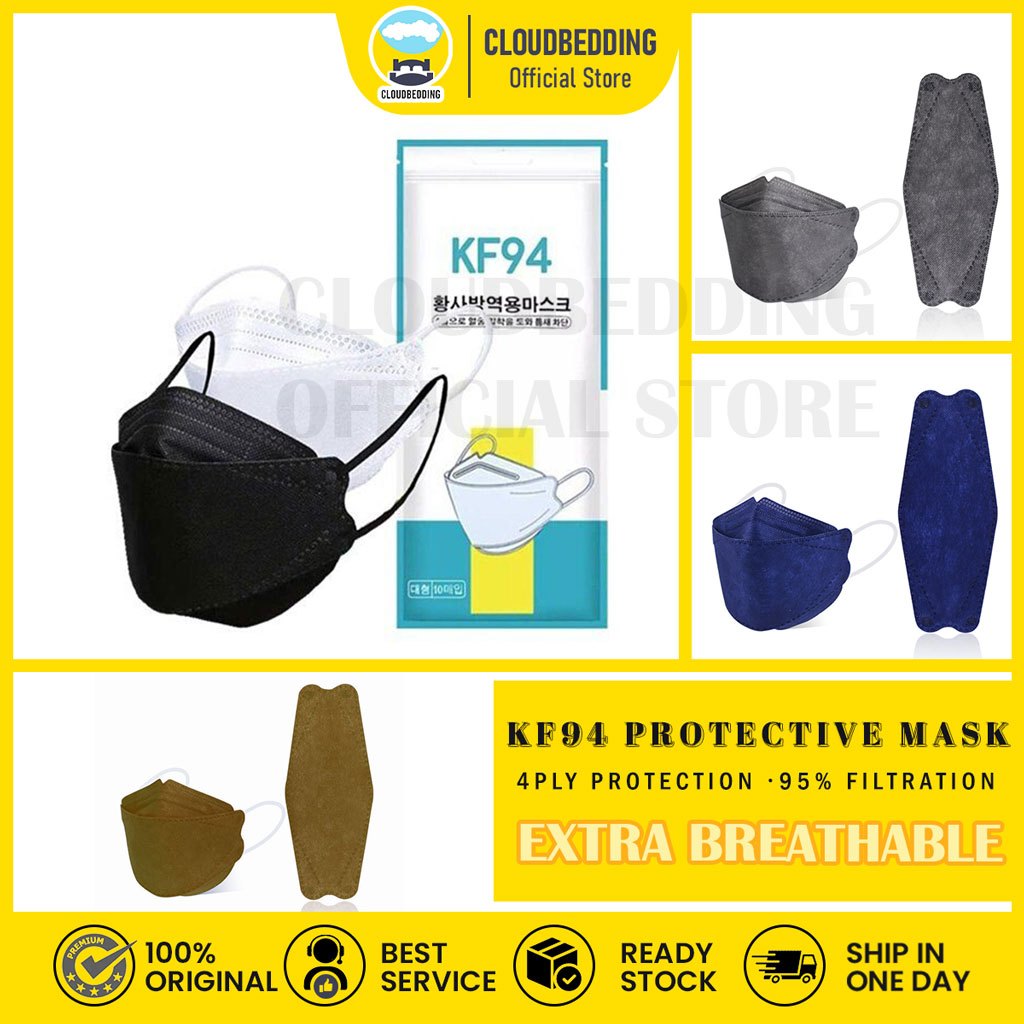10 pcs Bundle Pack KF94 3D Fish Mouth Face Mask Disposable Earloop 4ply ...