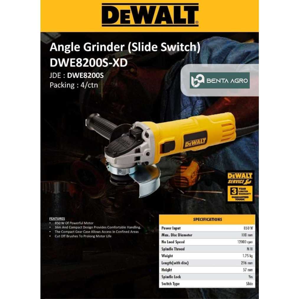 DEWALT. Angle Grinder 850w - Slide Switch (DWE8200S-XD) | Shopee Malaysia