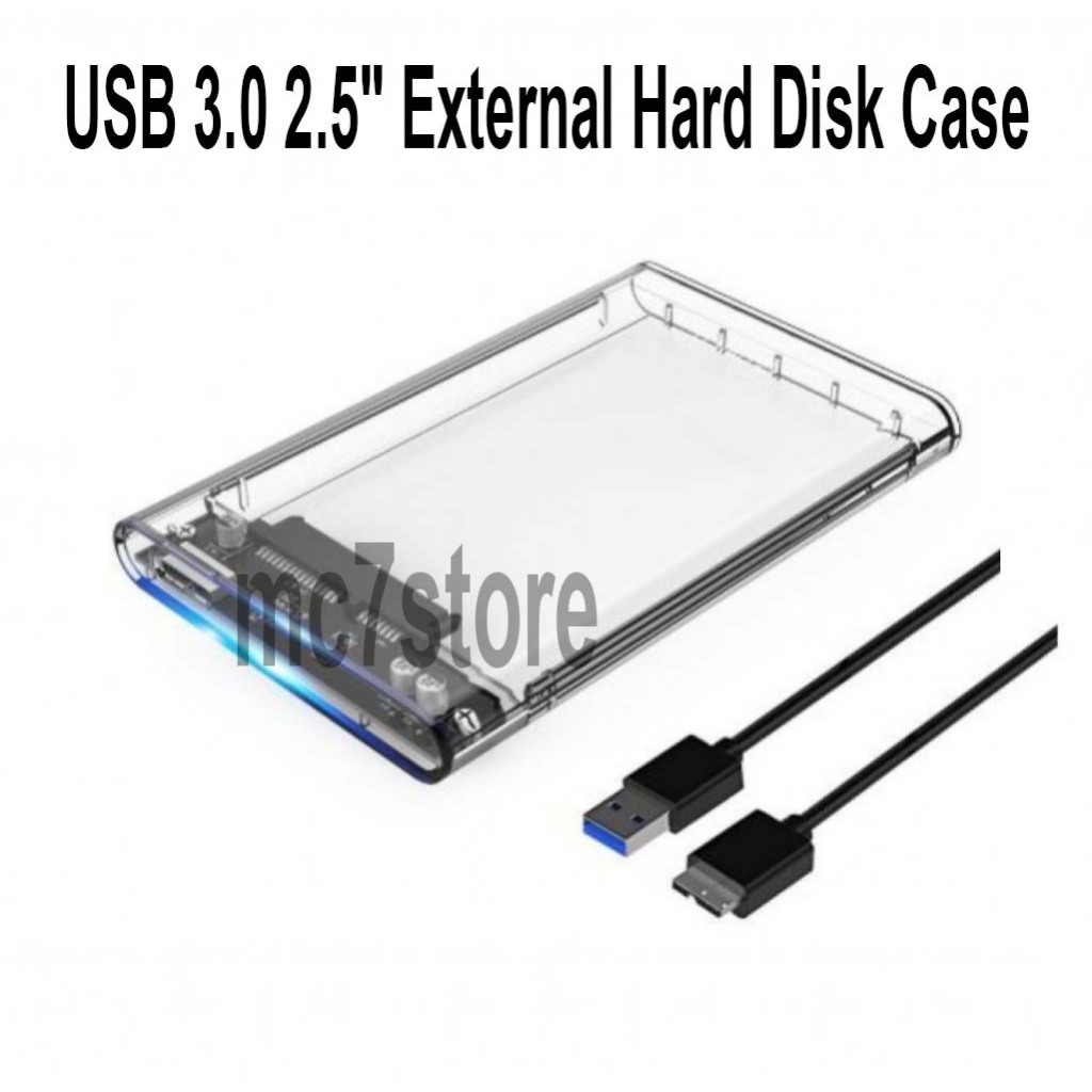 External Hard Disk Case 2.5 inch Free SATA to USB 3.0 Cable Transparent ...