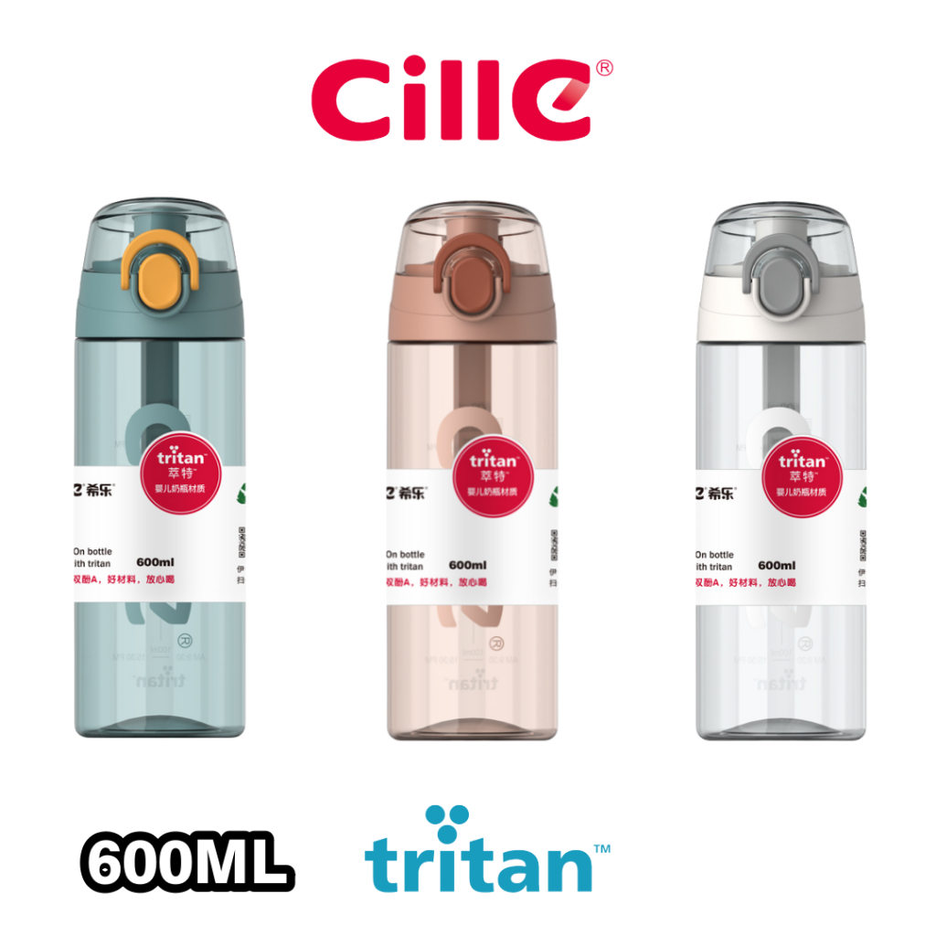 Cille Tritan Water Bottle Tritan BPA-Free Plastic Water Bottle With Handle Botol Air Plastik XL ...