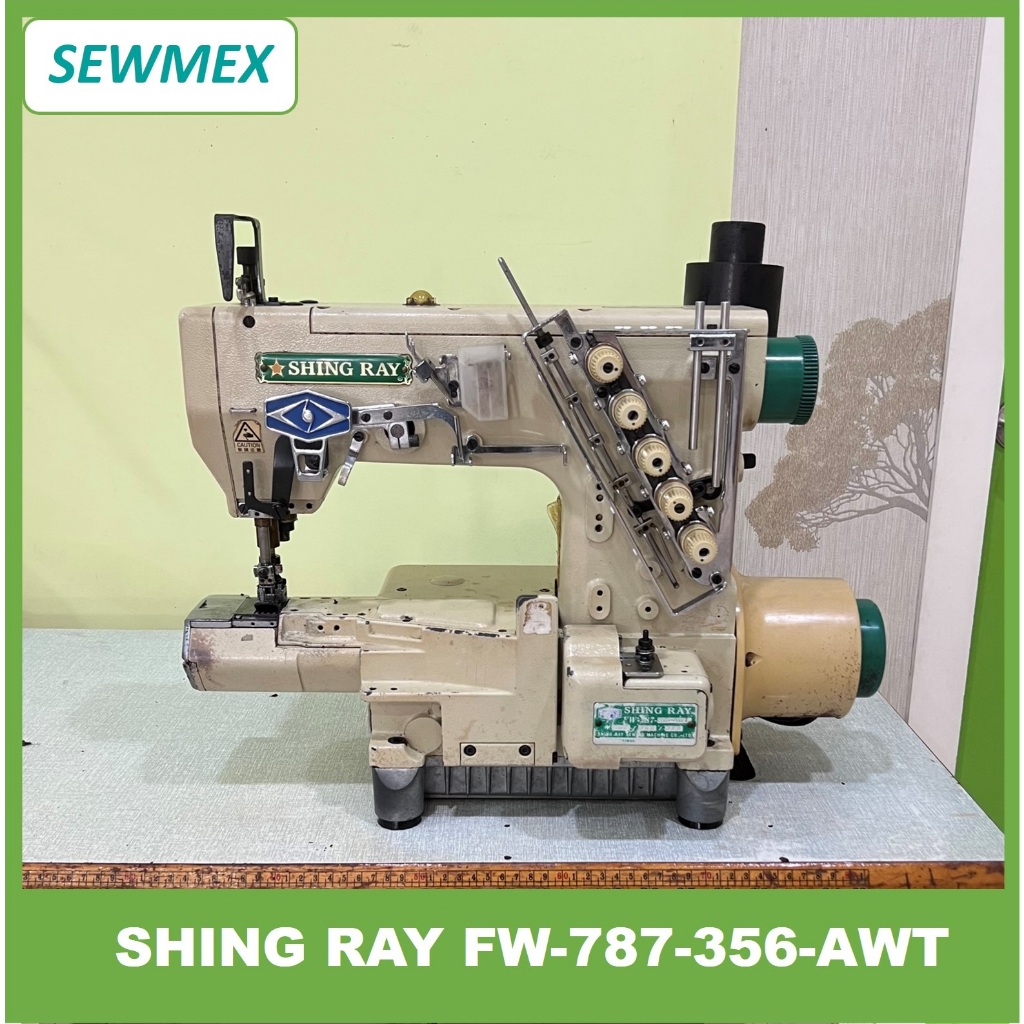 Used High speed Shing Ray FW-787 cylinder bed three-needle stretch ...