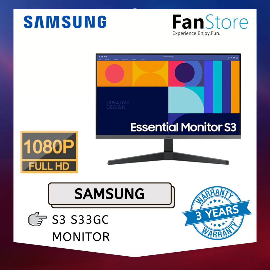 FANSTORE SAMSUNG 27" S3 S33GC 1920x1080 (FHD) 100Hz Essential Monitor | Shopee Malaysia