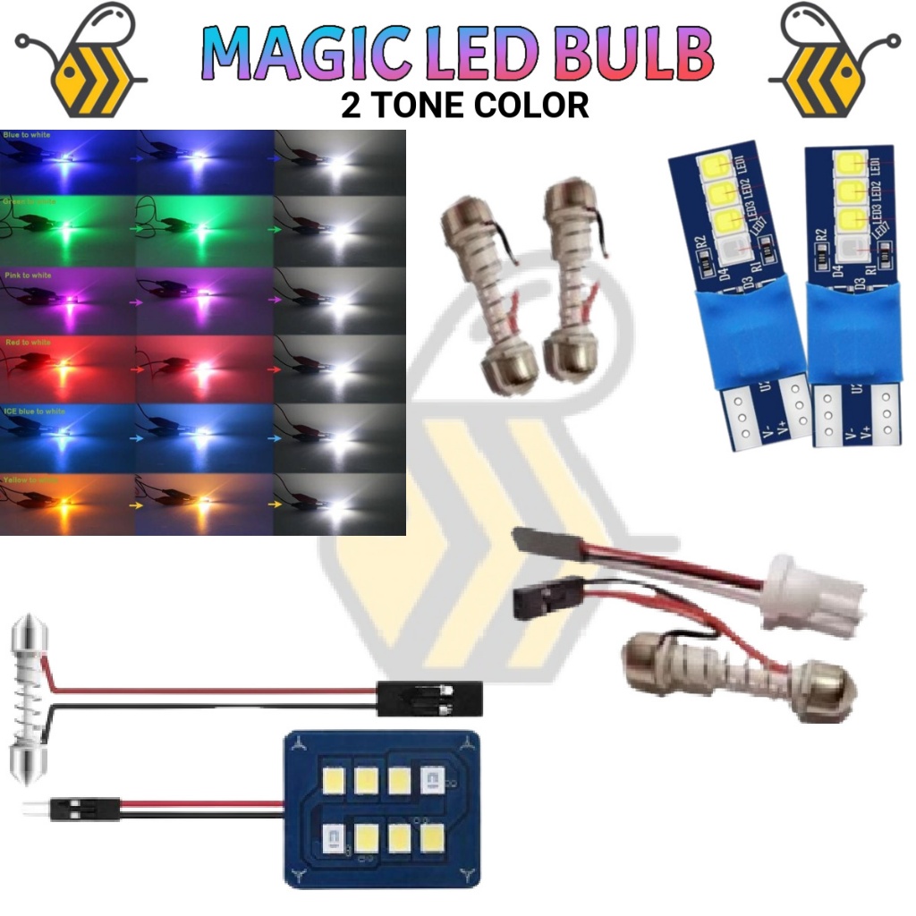 1PC Color Change White Car T10 LED C5W Festoon Light Bulb Car Door ...