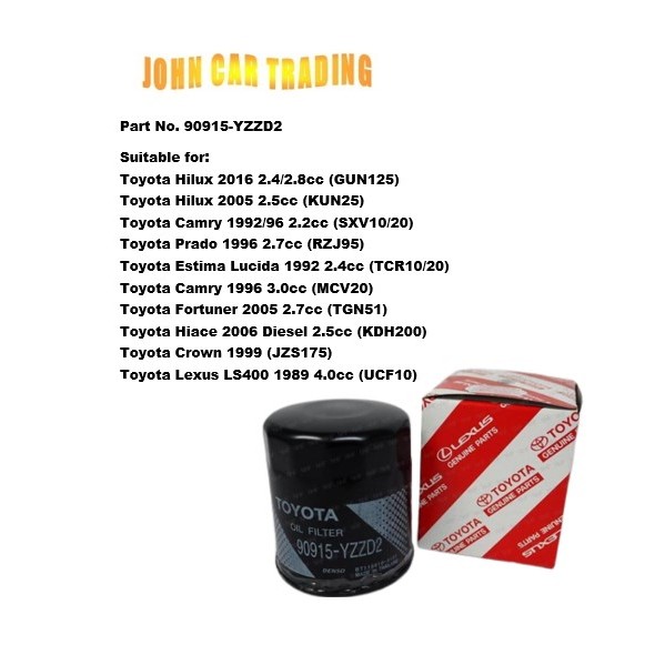 Original Toyota Genuine Oil Filter 90915-YZZE1 , 90915-YZZE2 , 90915 ...