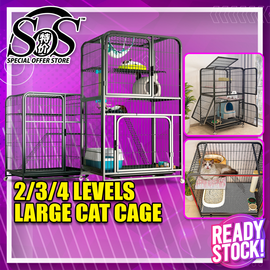 (Clearance) Cat Cage Large Multi Level Sangkar Kucing Besar 2/3 ...
