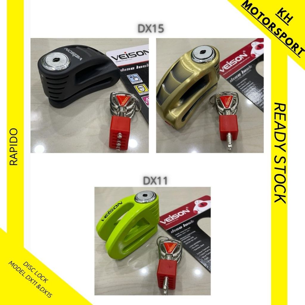 Veison DX11 & DX15 Alarm Disc Lock Bike / Motorcycle Heavy Duty (Lock ...