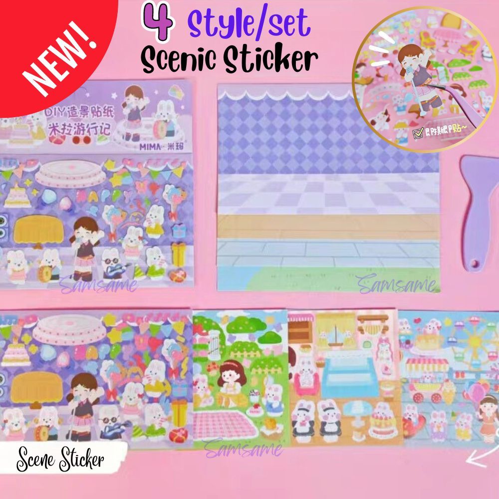 🎬4 Scene in 1 + FREE Scrapper🎥🎞️ Scenic DIY📽️ Self Adhesive Kids ...
