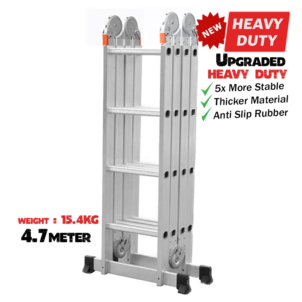 16 STEP MULTIPURPOSE ALUMINIUM LADDER 4.7M Tangga Lipat Aluminium ...