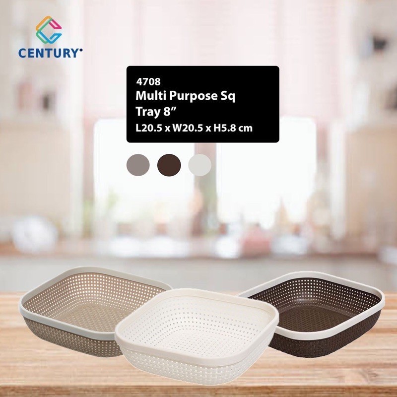 CENTURY Multipurpose Square Tray Basket 8”/10”/11” / Food Tray ...