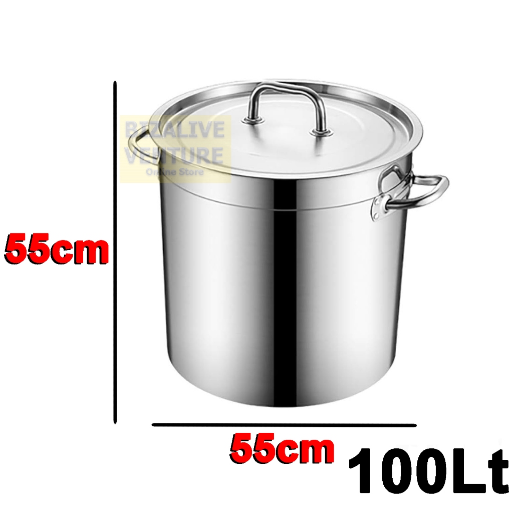 (Heavy Duty)Stainless Steel Stock Pot | Periuk Kuah | Deep Storage Pot ...