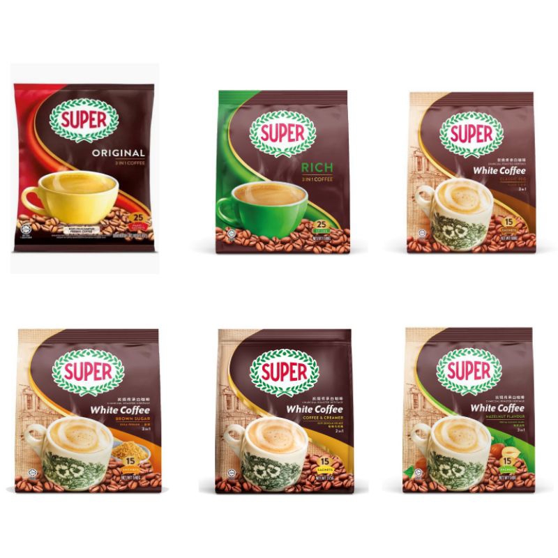 SUPER Instant Coffee/White Coffee 3in1 and 2in1 | Shopee Malaysia