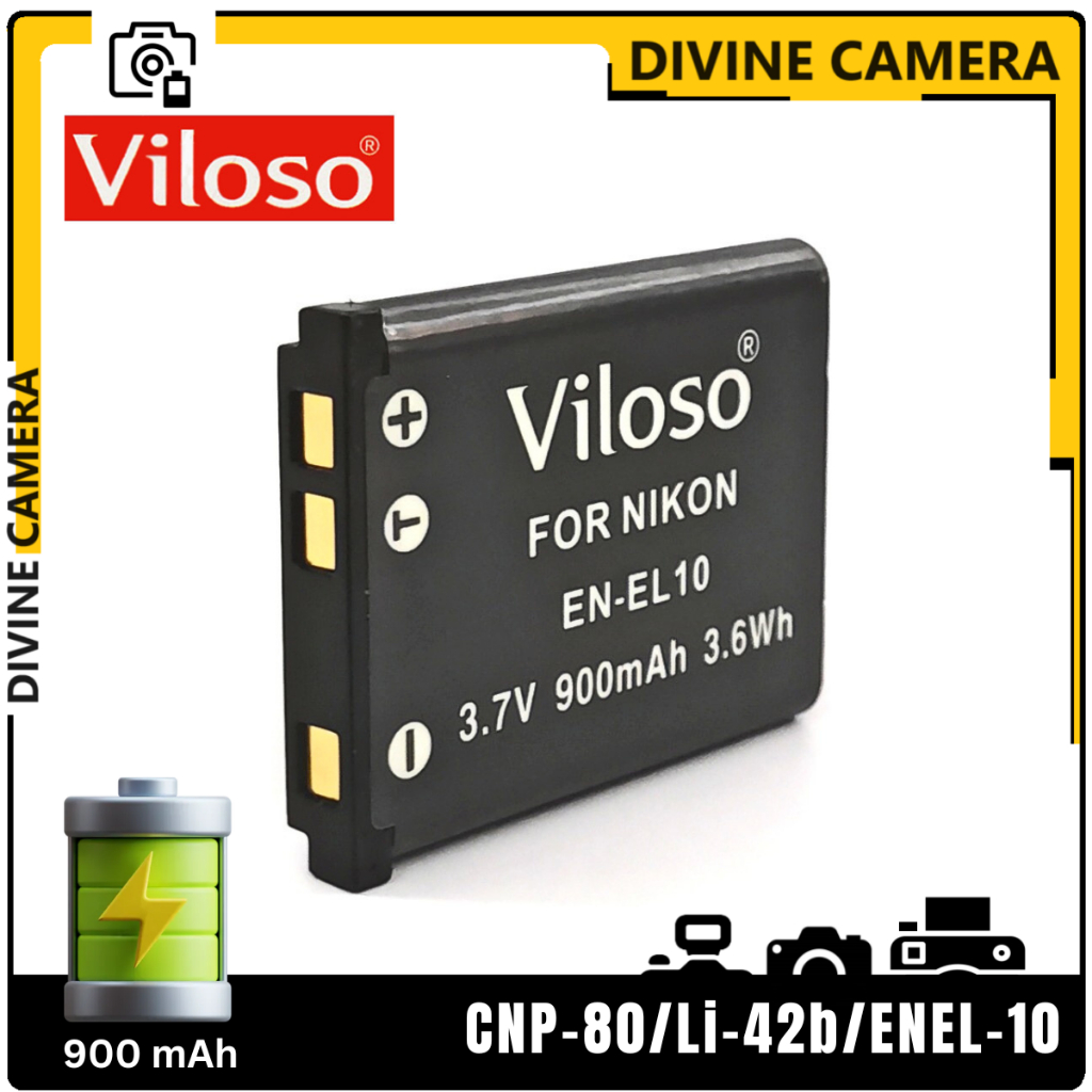 Viloso CNP-80 / LI-42B / NP-45A / LB-012 / EN-EL10 Lithium-Ion Battery ...