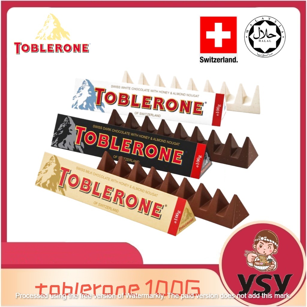 Toblerone Swiss Chocolate 100gm 【Made in Switzerland】Crunchy Toblerone ...