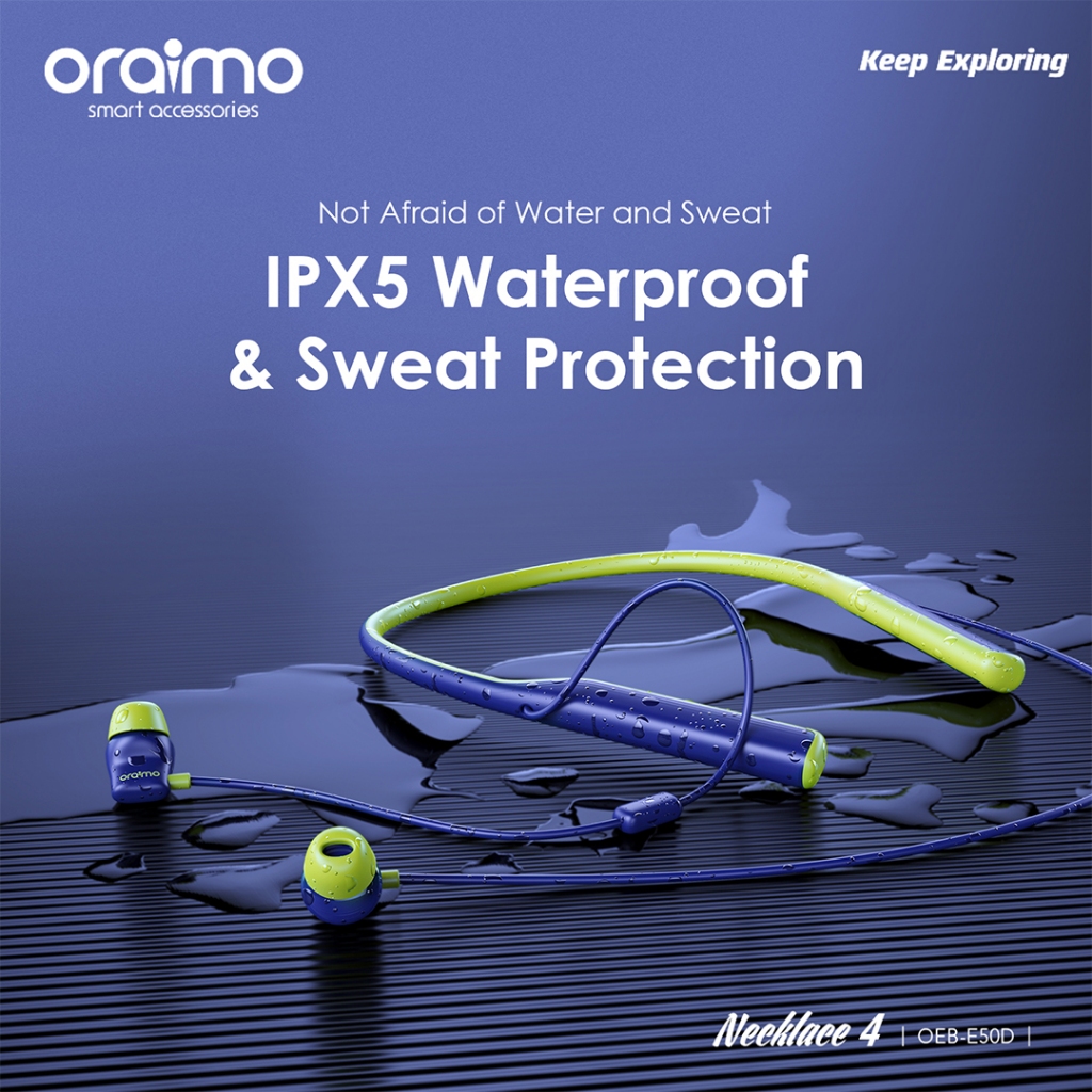 ORAIMO OEB-E50D WIRELESS NECKBAND WATERPROOF EARPHONE 👉🏻 50 HOURS LONG ...