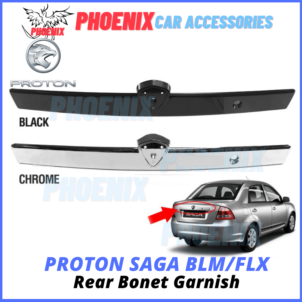 PROTON SAGA BLM FLX FL (CHROME / SILVER) Rear Boot Bonnet Garnish With ...