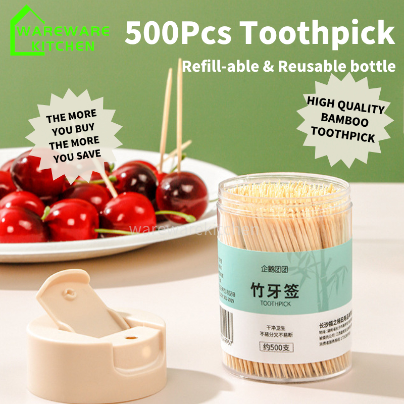 500pcs Cheap Toothpick Oral Care Disposable Bamboo Stick Snack Pick ...