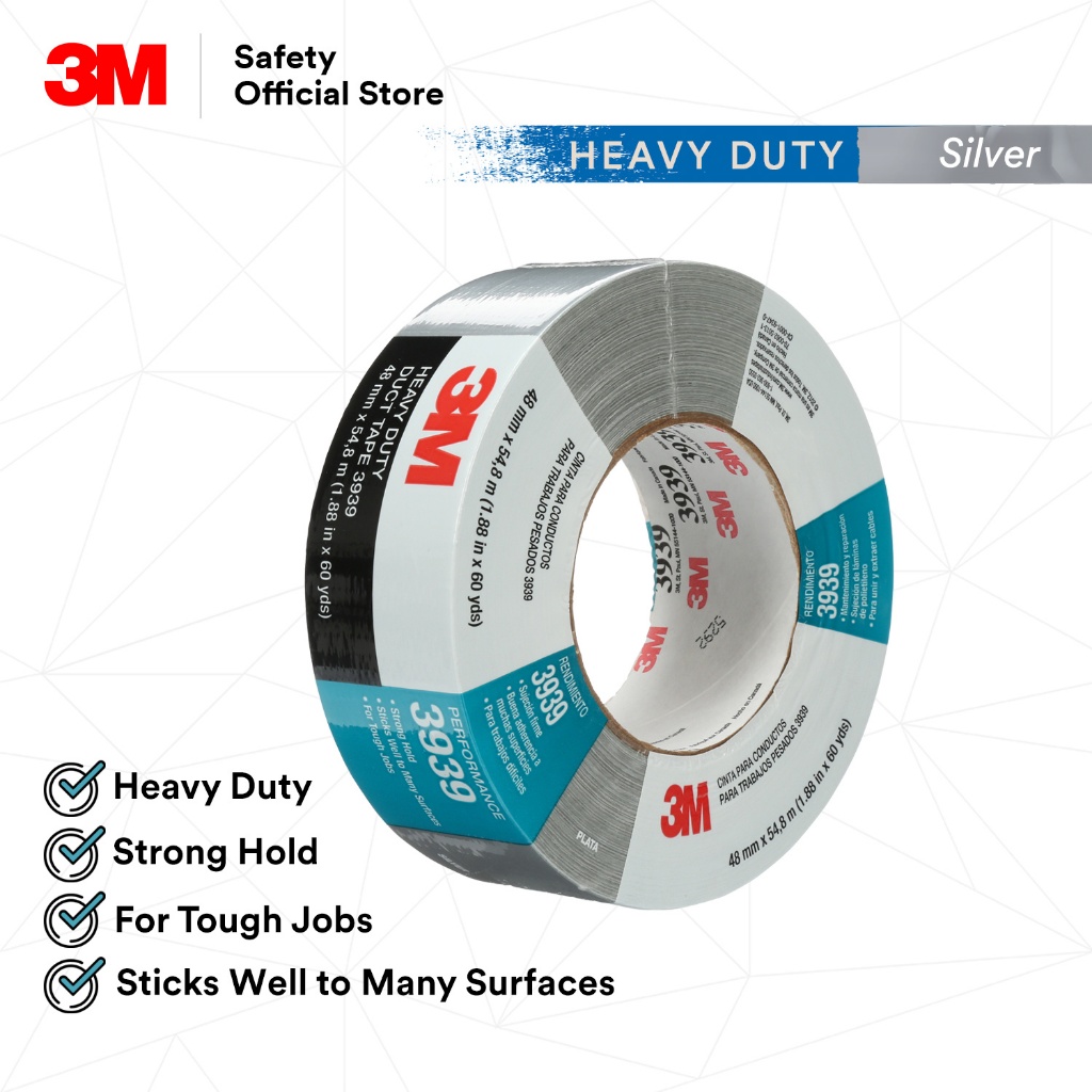3M™ Heavy Duty Duct Tape 3939 Silver/ Duct Tape/Splicing Masking/Made ...