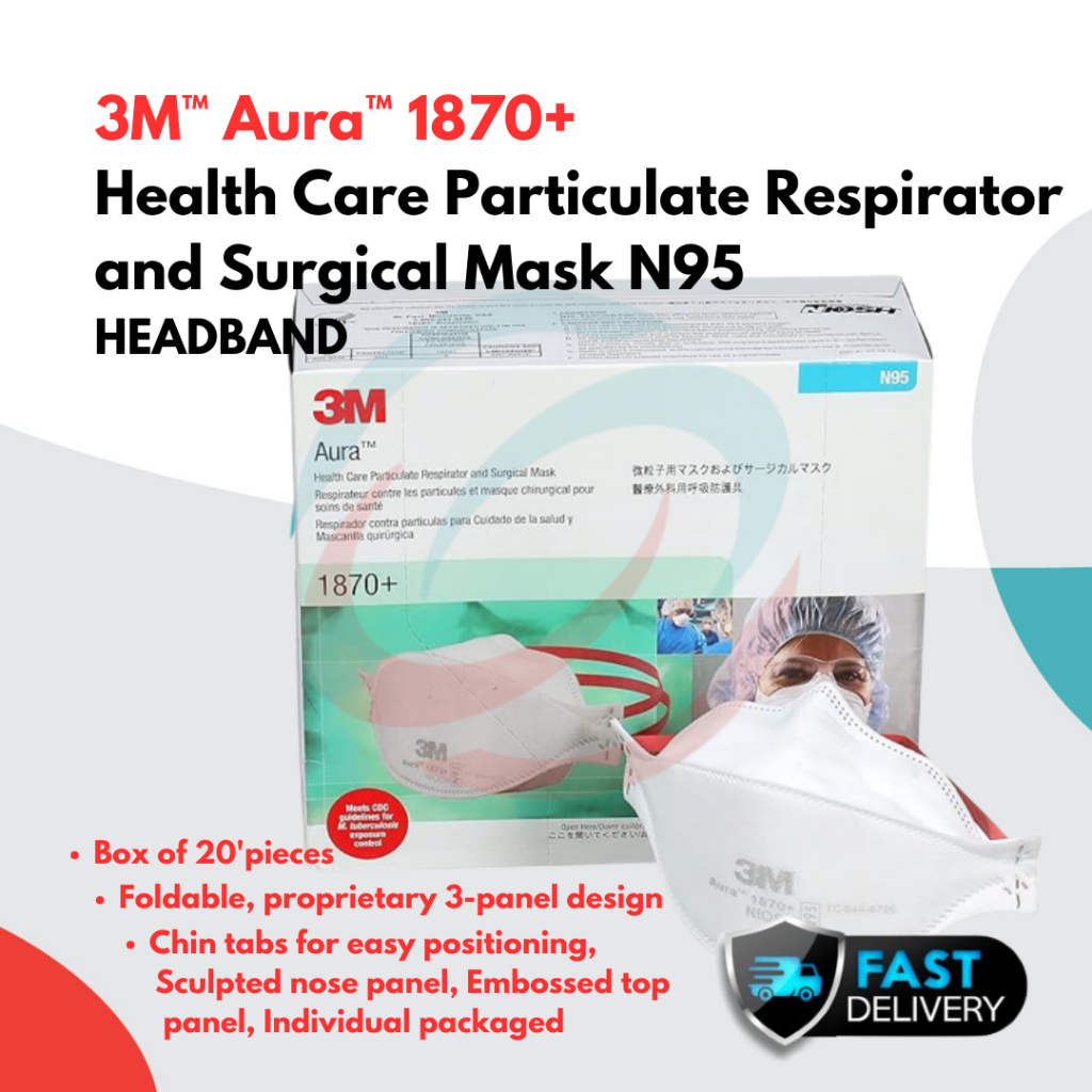 3M 1870+ Particulate Respirator and Surgical Mask N95 (20pcs/Box ...