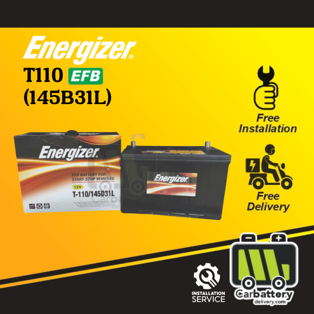 [Installation Provided] Energizer T110 145D31L EFB Start Stop Car Battery Bateri Kereta Mazda ...