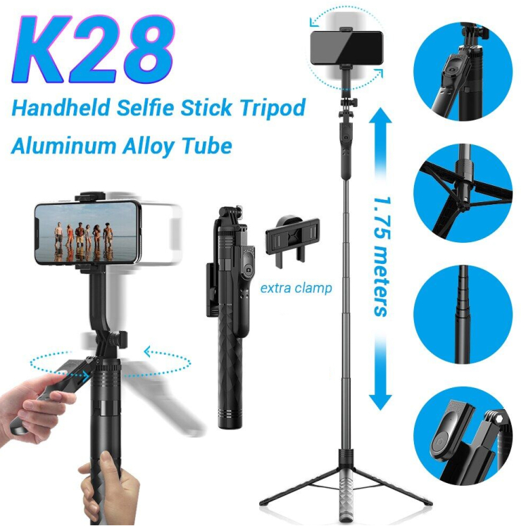 Selfie K28 Wireless Bluetooth Selfie Stick Tripod With Remote Shutter For Live Broadcasting ...