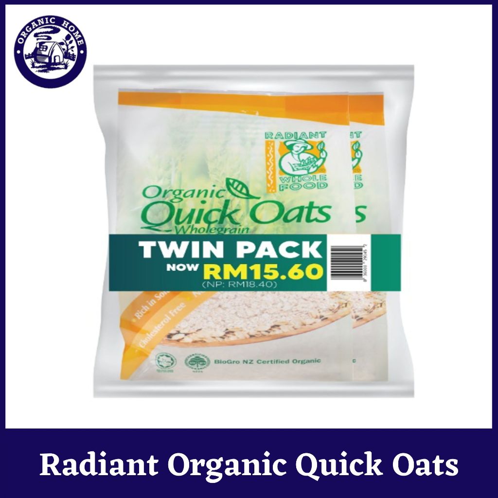 {TWIN PACK} Radiant Australian Organic Quick Oats (500g) | Shopee Malaysia