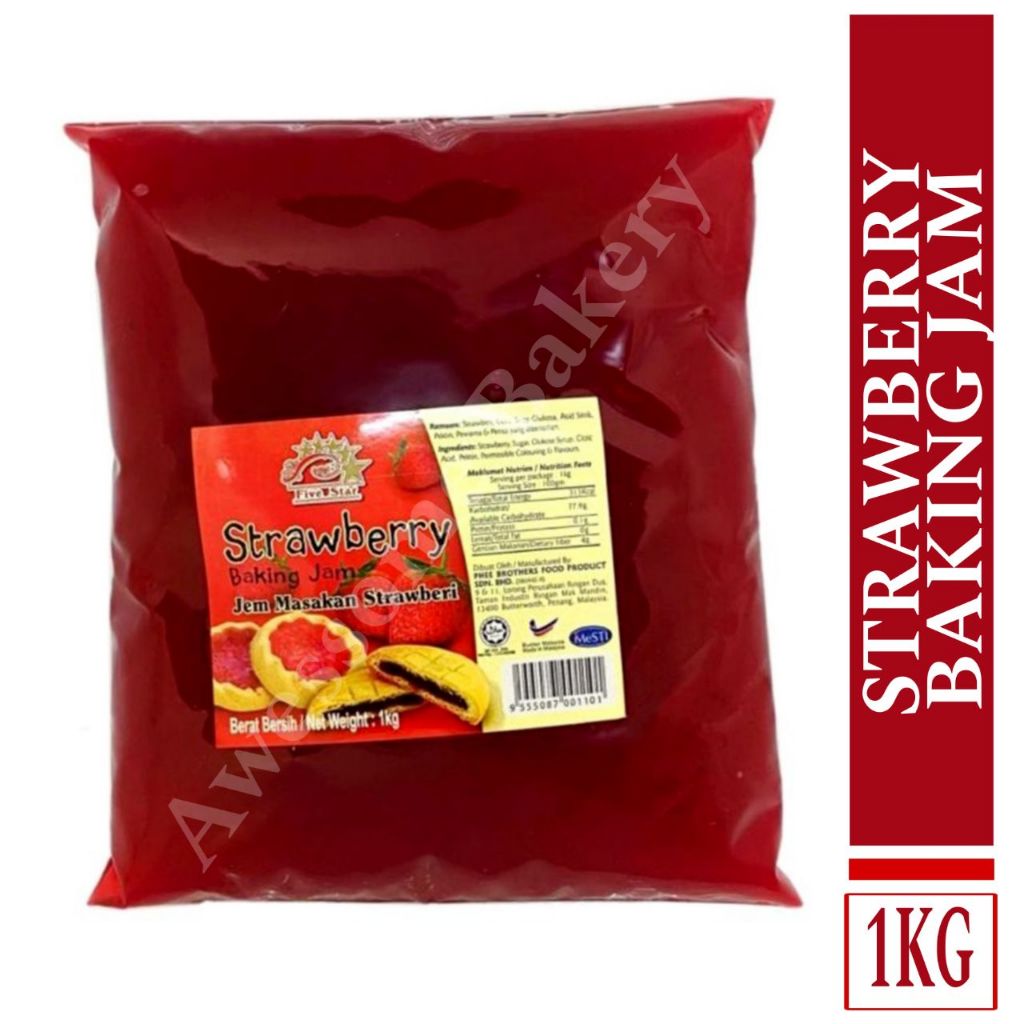 Bakery strawberry baking jam jem strawberi premium 1kg | Shopee Malaysia