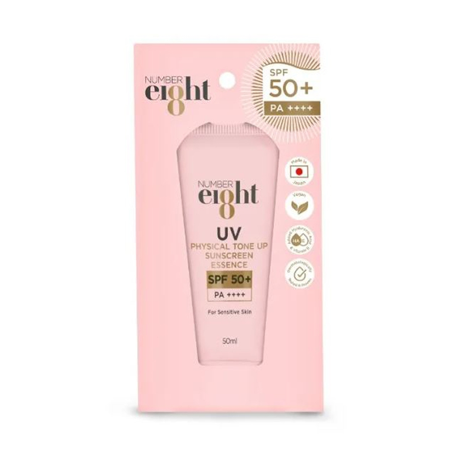 Number E8Ight UV Physical Tone Up Sunscreen Essence SPF50+ 50ml Broad Spectrum Sunblock ...