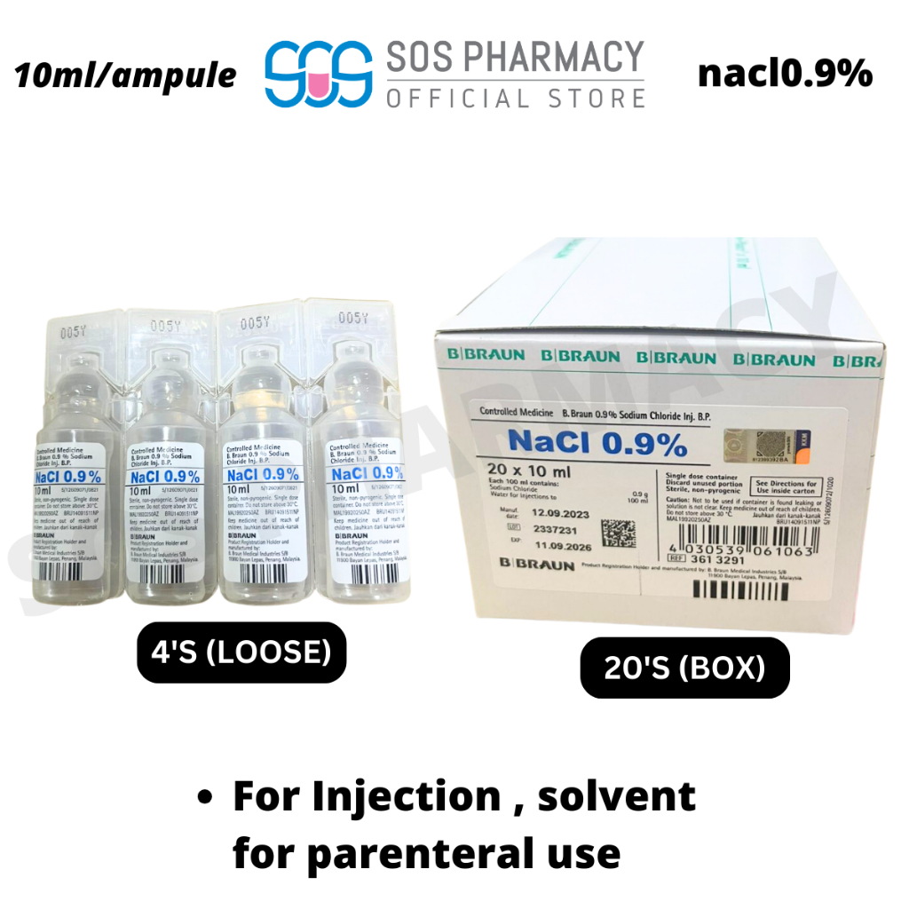 B Braun Sodium Chloride (Normal Saline) 0.9% - Mini-Plasco® (4's/20's ...