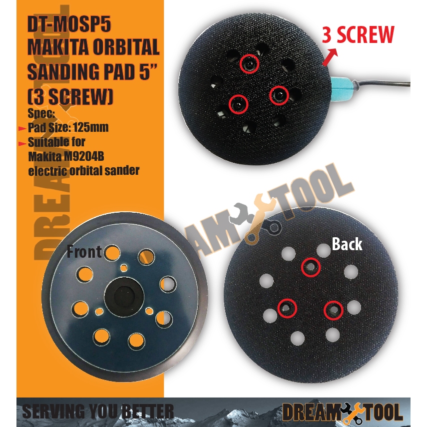 *MESIN KEMASAN KAYU/ SANDER* Orbital Sander Replacement Sanding Pad 5 ...